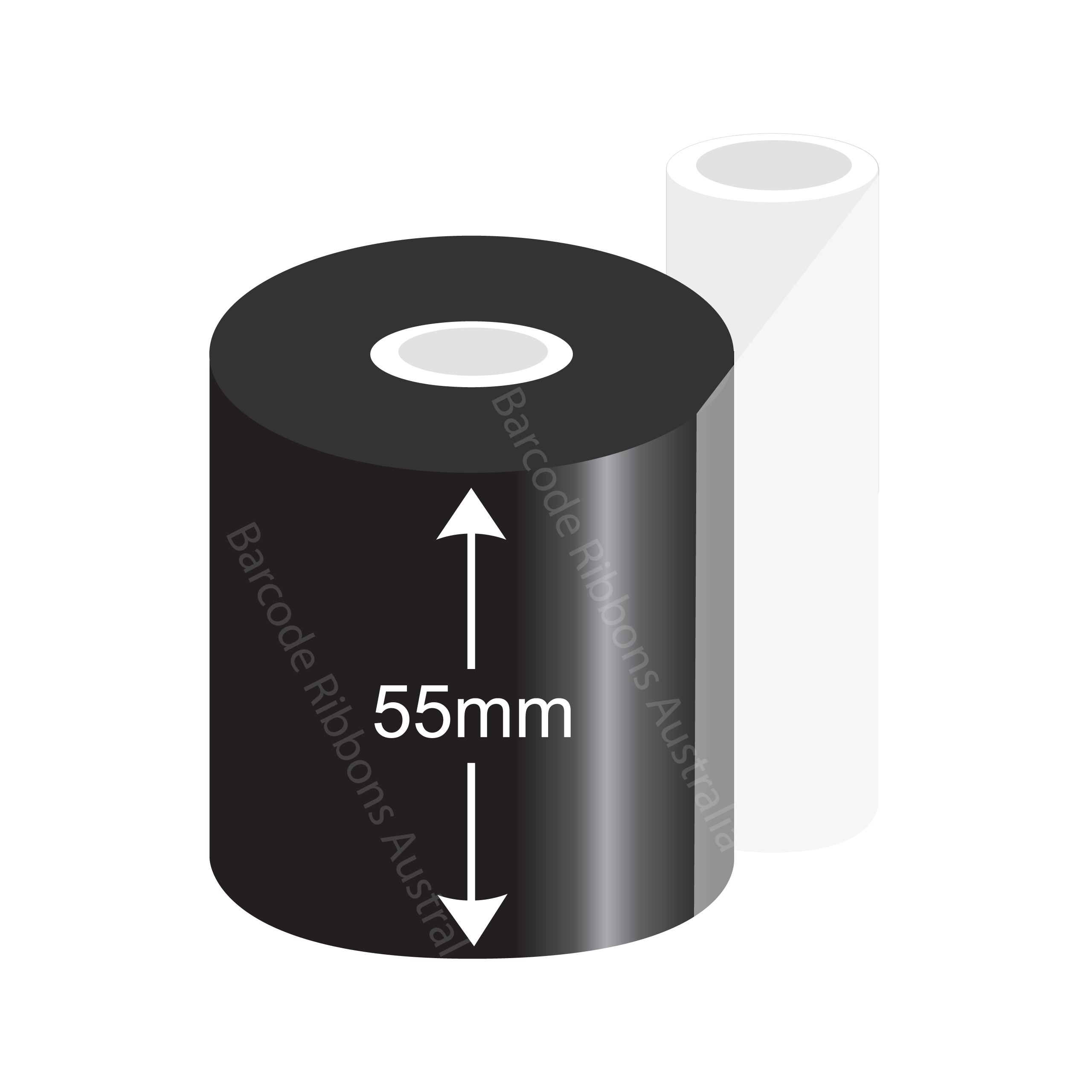 TTO Ribbon, 55mm x 600M Ink In, High Speed Resin | Barcode Ribbons ...